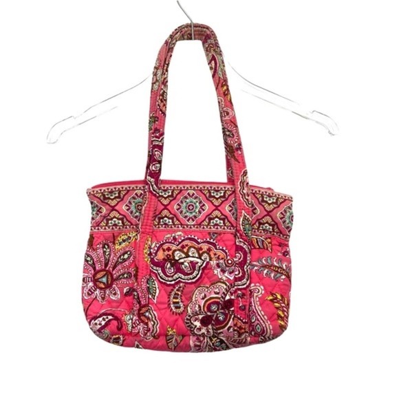 Vera Bradley | Bags | Vera Bradley Pink Paisley Floral Zipper Tote Bag ...
